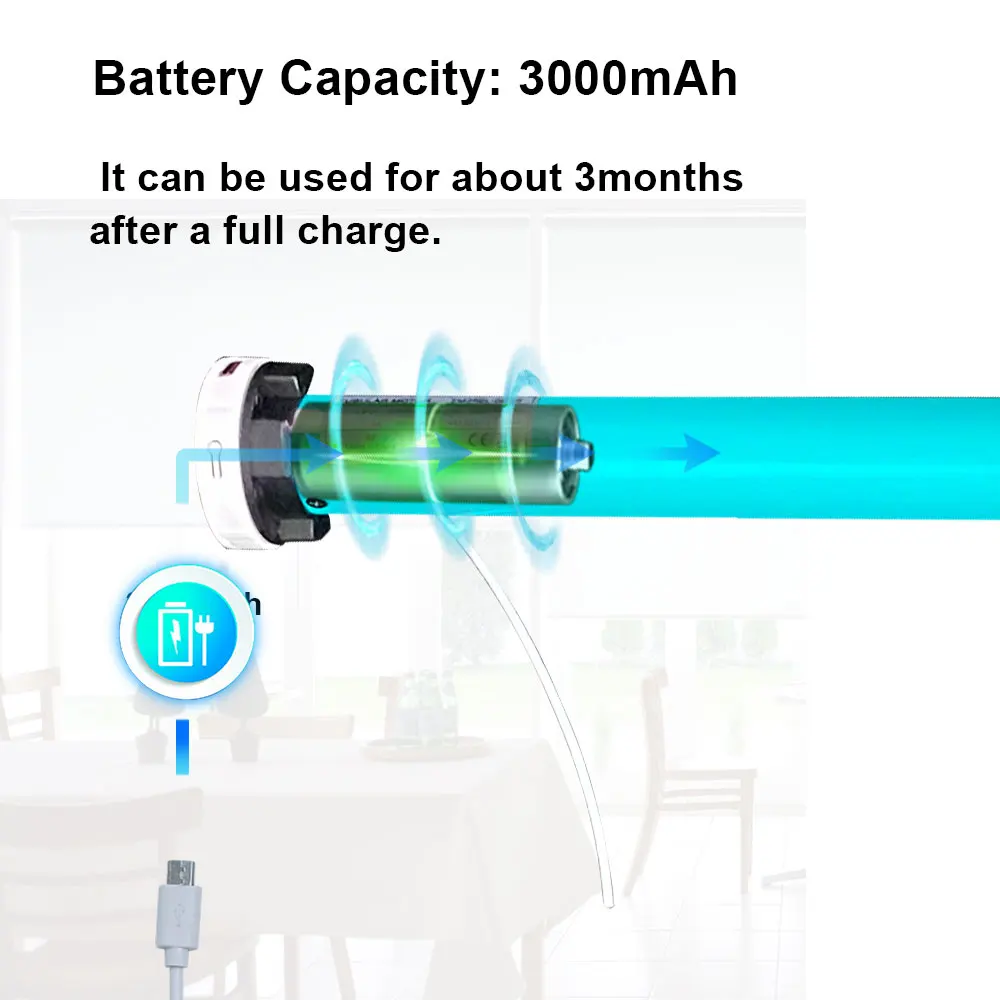 SZMYQ Tuya Zigbee Battery Smart Roller Shade Blinds Motor