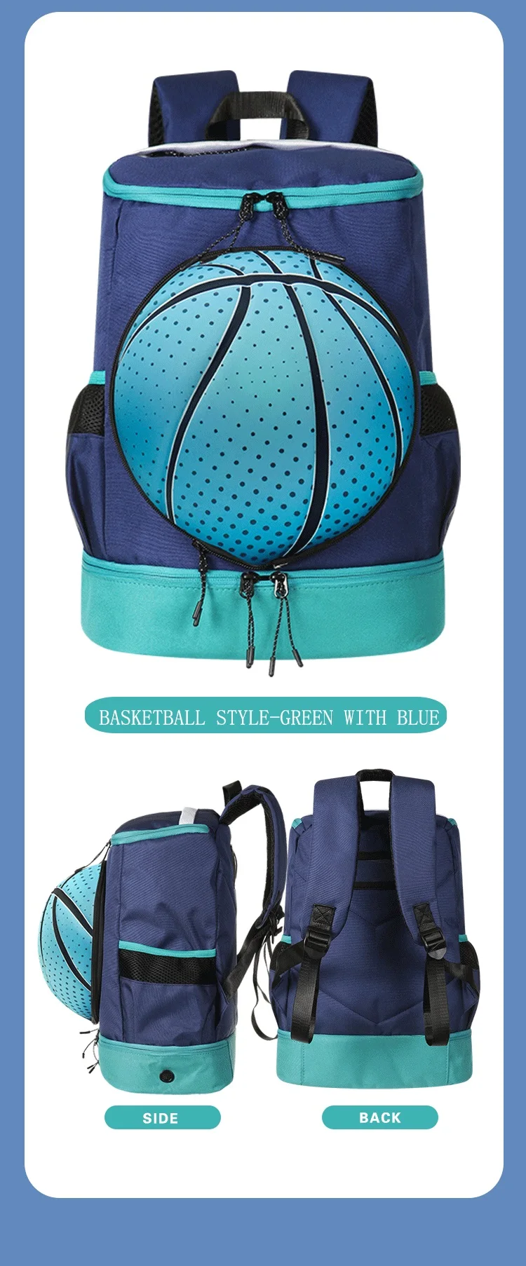 Custom Casual Sports Basketball Backpack - Waterproof & Stylish