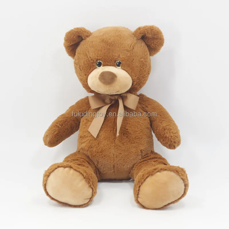 Custom Stuffed Teddy Bear Soft Plush Toy Brown Bear With Bow - Buy ...