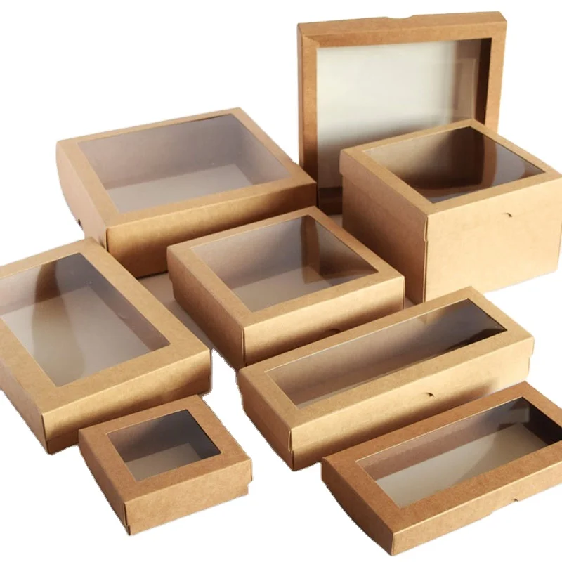Clear Lid Craft Custom Size Transparent Kraft Gift Fashion Accessories ...