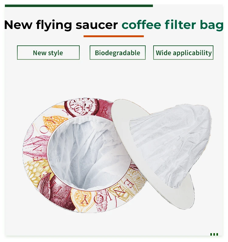 Flying Saucer White Disposable Custom Design Drip Coffee Filter Bags ...