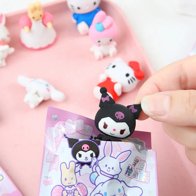 32pcs/set Sanrio Blind Box Eraser Kawaii Hellokitten Melody Kuromi ...