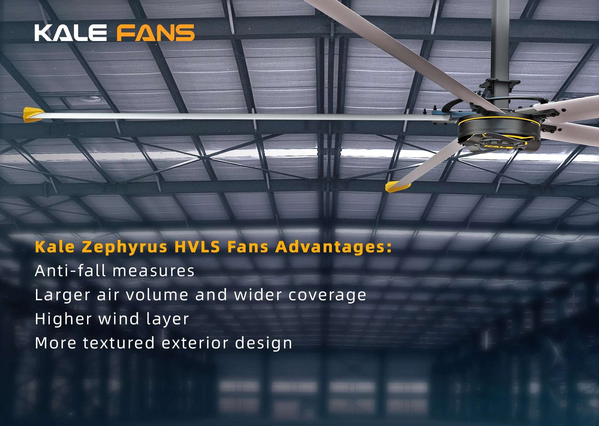 Kale Fans 7.3m 24ft Industrial Ceiling Fan For Overall Ventilation Solution - Buy Warehouse ...