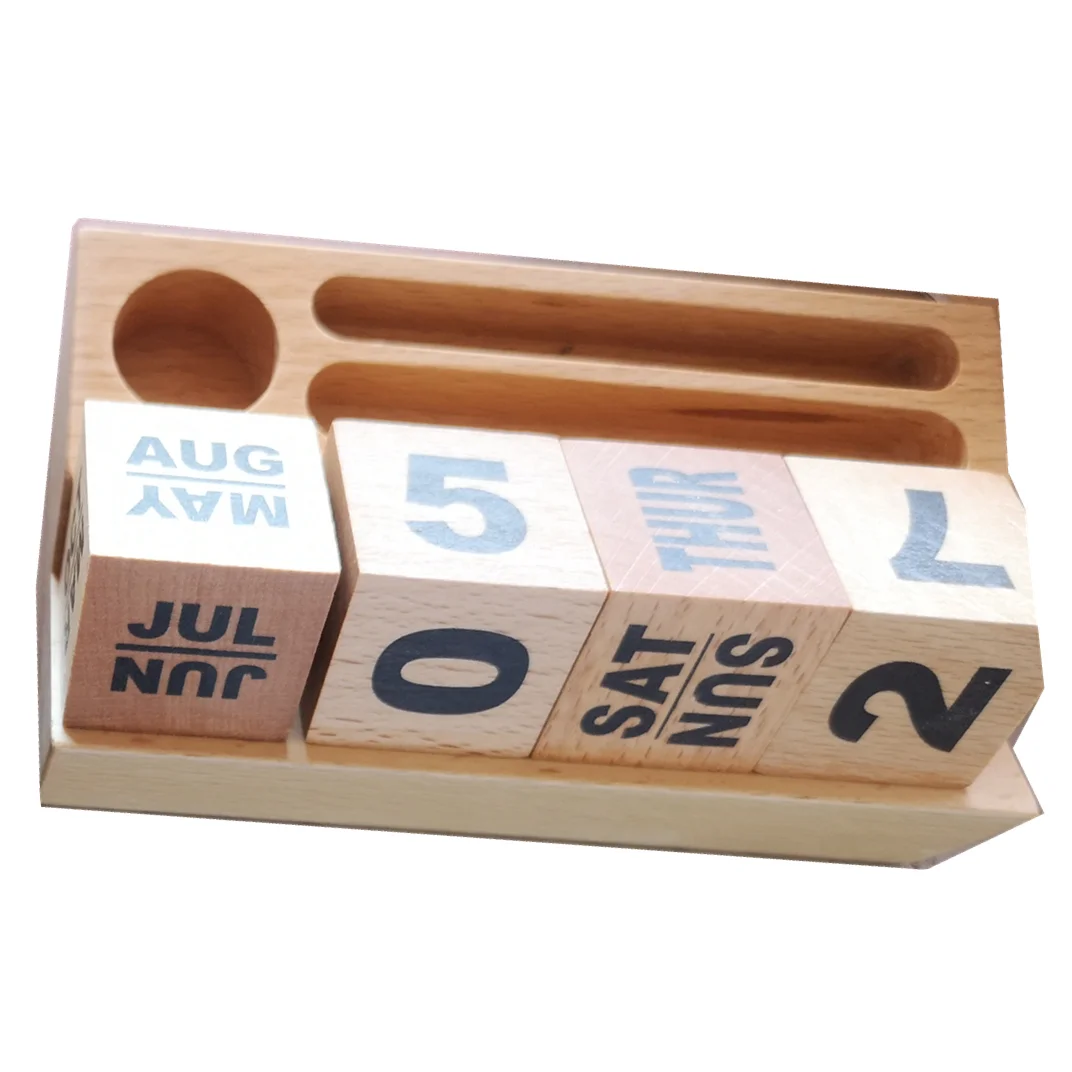 Custom Home Decor Stand Countdown Block Natural Color Desktop Cute ...