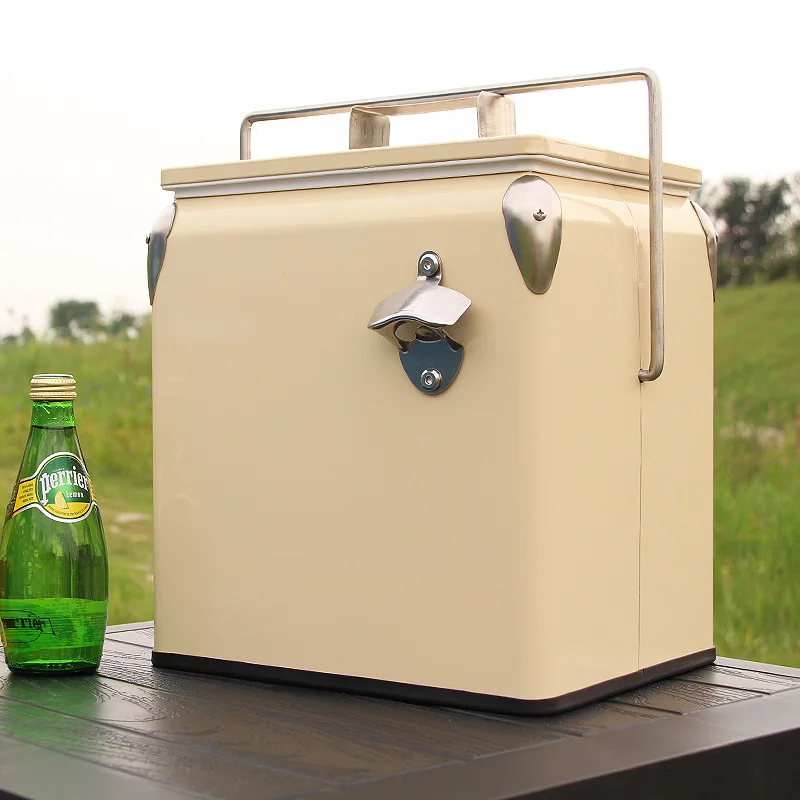 Outdoor vintage cooler Camping cooler Fresh-keeping box Ice bucket ...