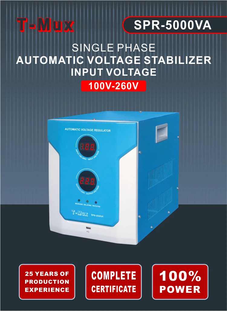 Relay Type SPR 5000VA Desktop Model Power Stabilizer / Automatic ...