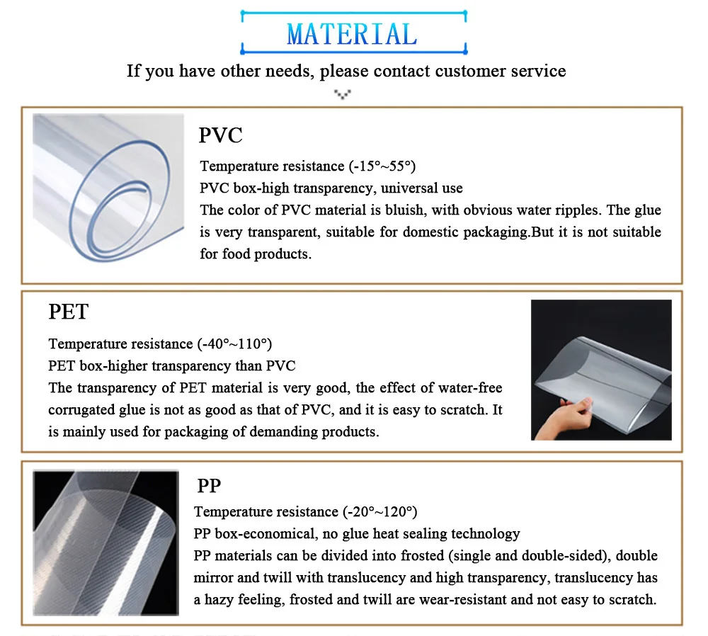 Transparent plastic gift packaging flat folding clear pvc box ...