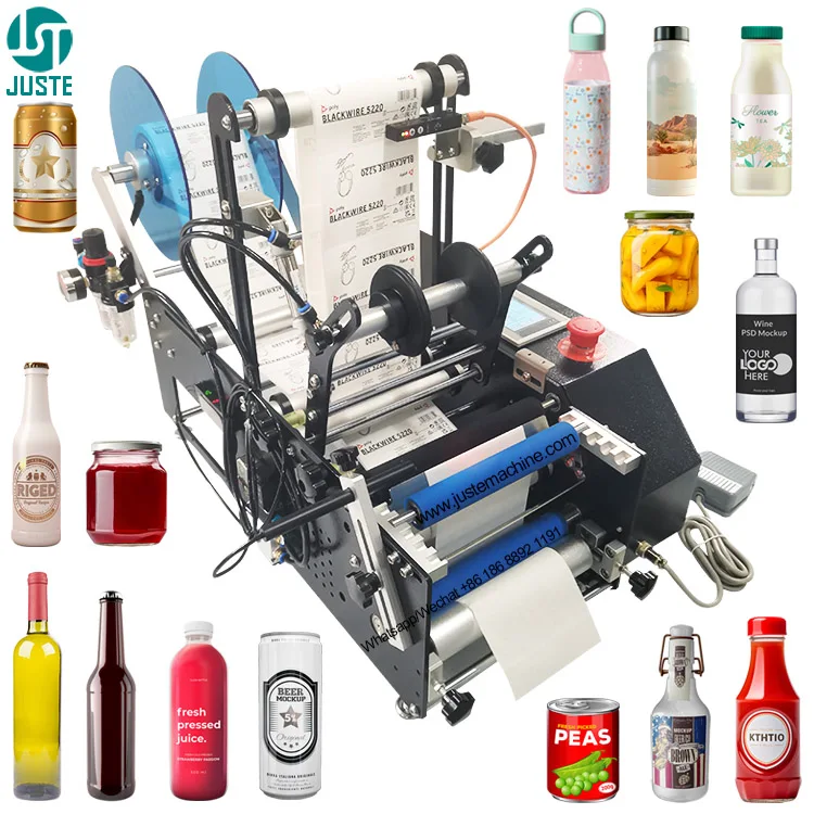 Vertical Small Label Applicator Semi-Auto Big Round Bottle Labler ...