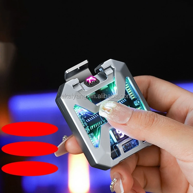 Unique Power Indicator Smoke Lighters Cool Mecha Style Windproof Arc ...