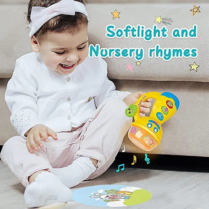 Kids Flashlights Toys For Boys & Girls,Baby Projector Toys With Music ...