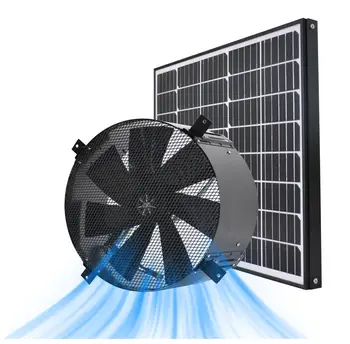 40w 24v Dc Solar Fan With Battery Powered Wall Extract Fan 14 Inch ...