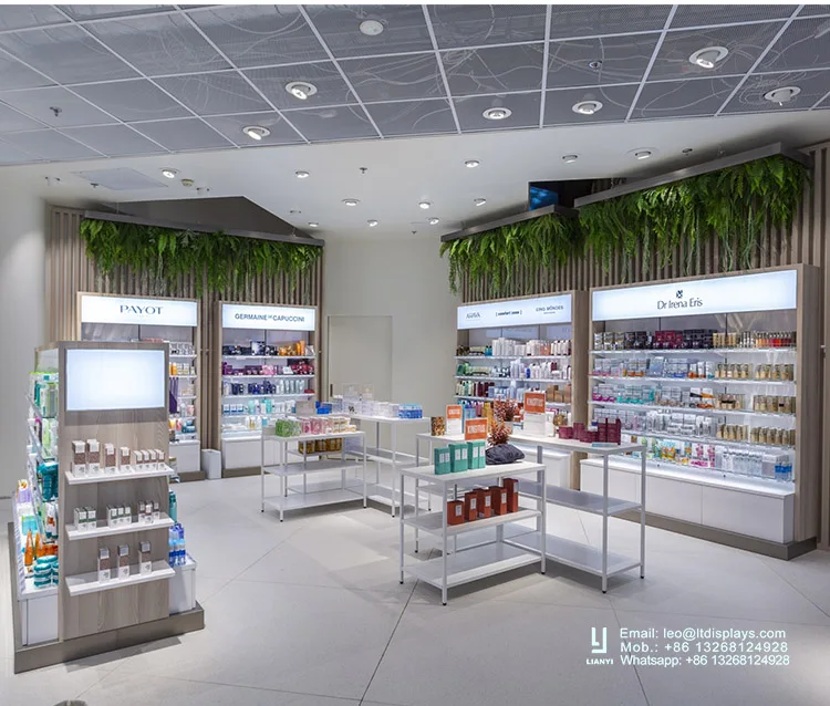 Lighted Beauty Gondola Shelf - Stylish Cosmetic Display