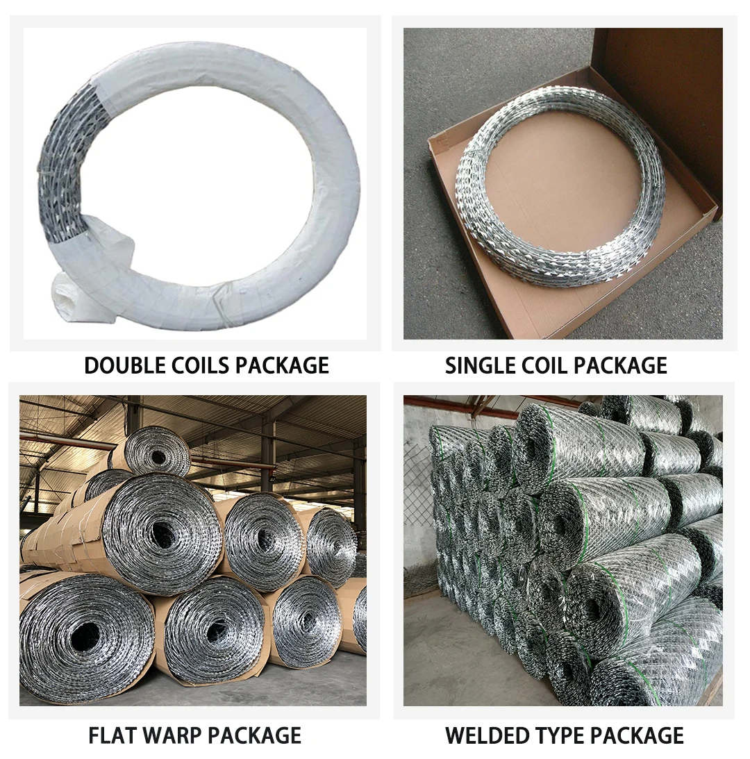 BTO-22 Roll Concertina Double Strand razor Blade Barbed Wire for ...