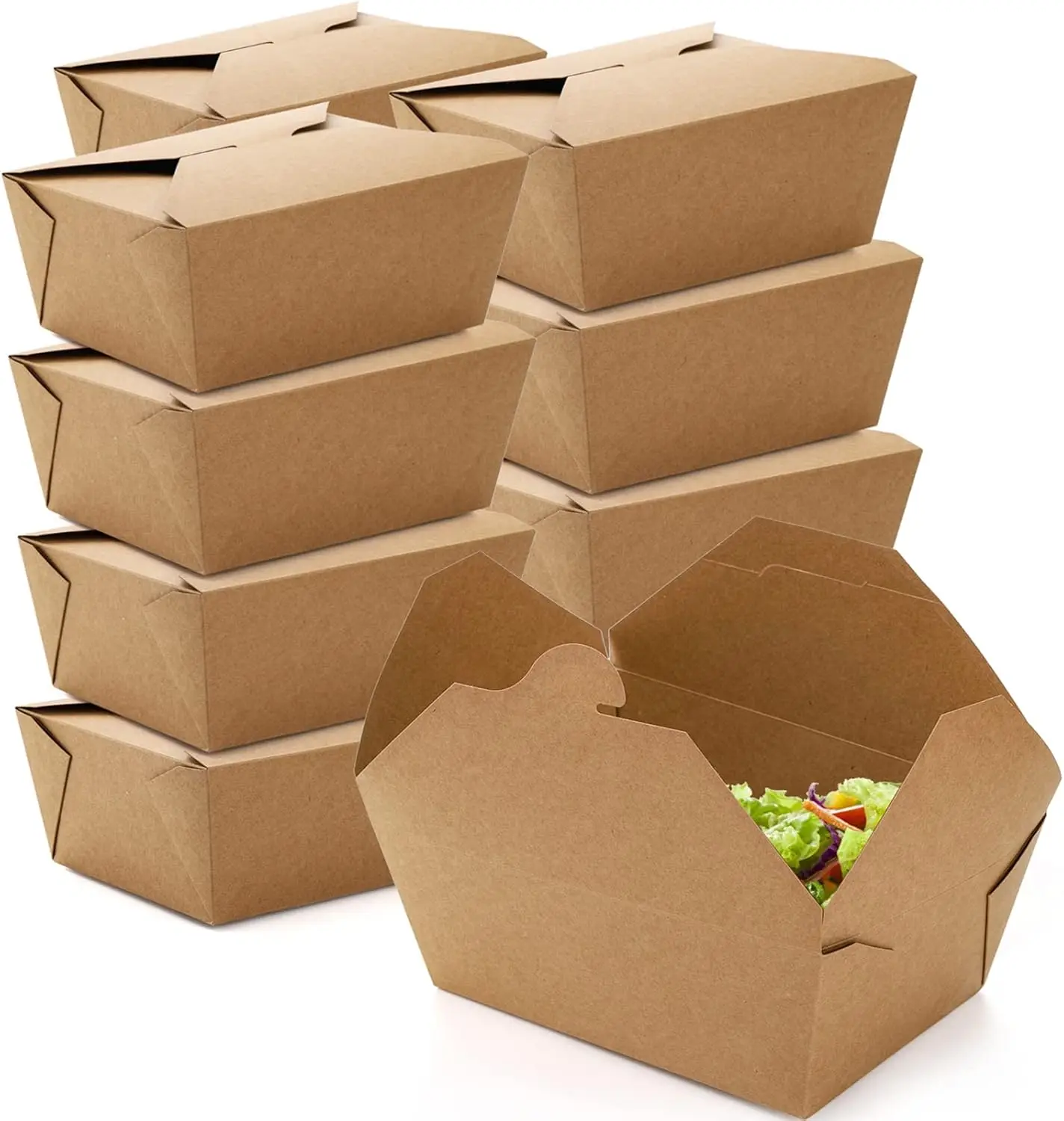 Disposable Take Away Food Containers Kraft Paper Disposable Take Out ...