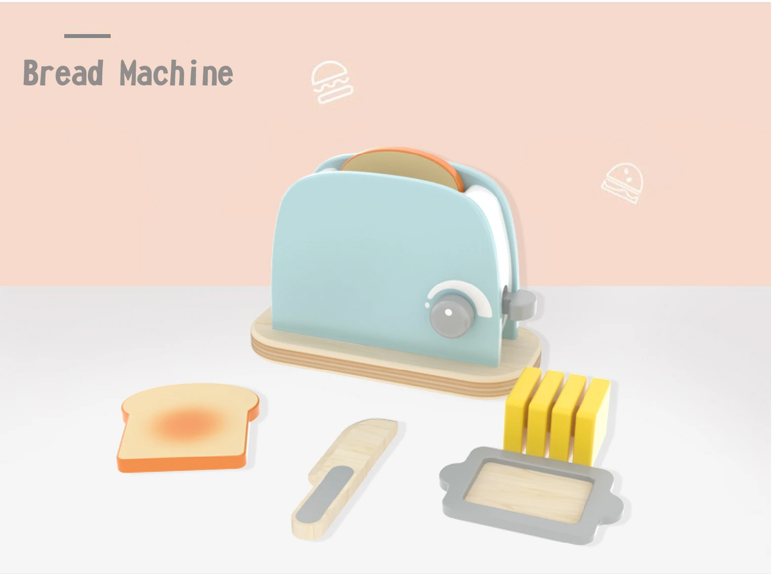 Wooden Customize Preschool Education Mini Toaster Child Wooden Kitchen ...