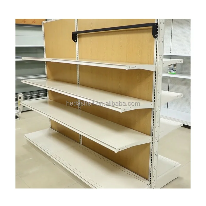 Custom Sized Steel And Wood Retail Store Display Shelf Double Sided ...
