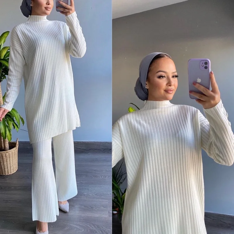 Wholesale NEW Simple Plain Color Islamic Clothing Sets