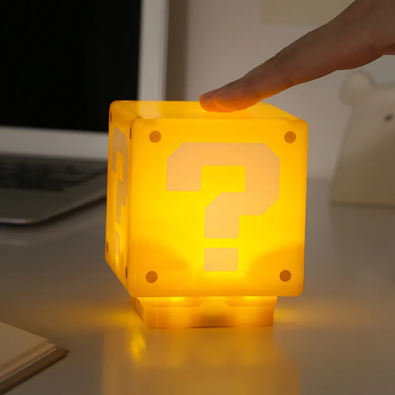 Mario Question Night Light - Warm White LED Charging Light