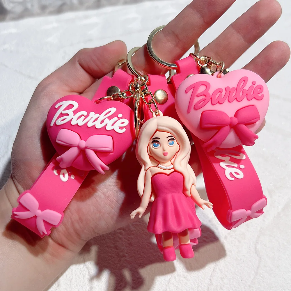 Girls Pink Barbie Zero Wallet Keychain Cute Barbie Pendant Barbie ...