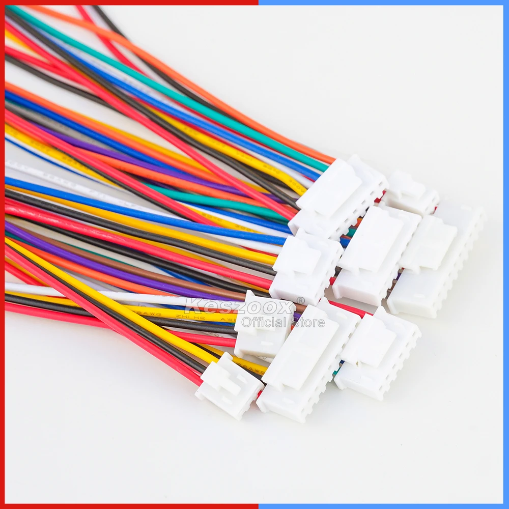 Keszoox Jst Xhb2.54mm Wire Cable Connector 22awg Wire 2/3/4/5/6/7/8/9/10pins 100/80/30/50cm ...