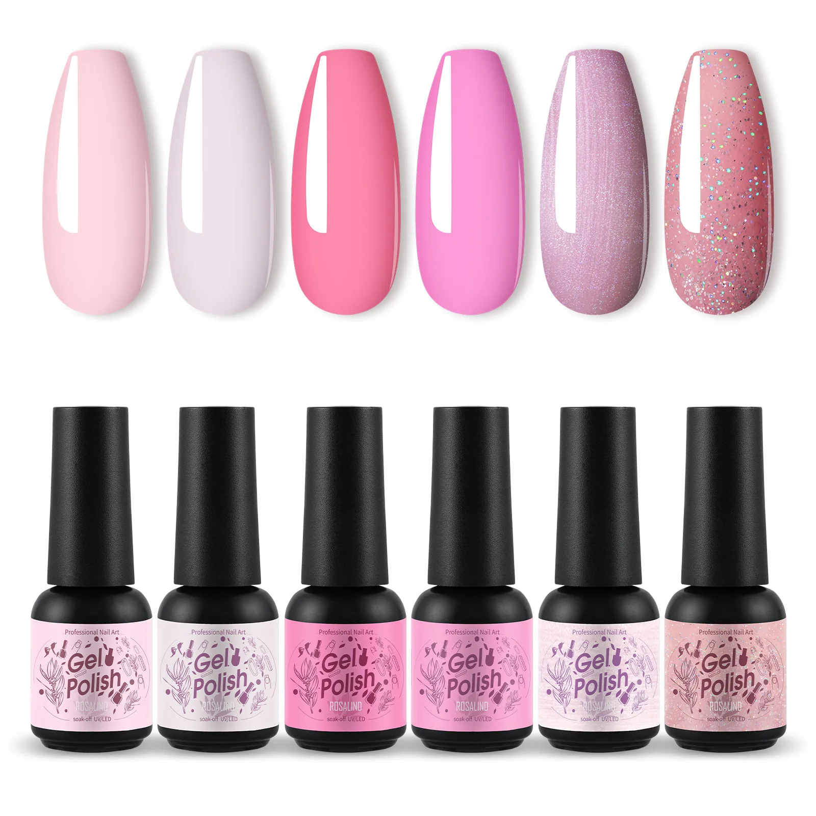 Nails Polish Colour Uv Gel Set 6pcs/kit Manicure Nail Art Salon Base ...