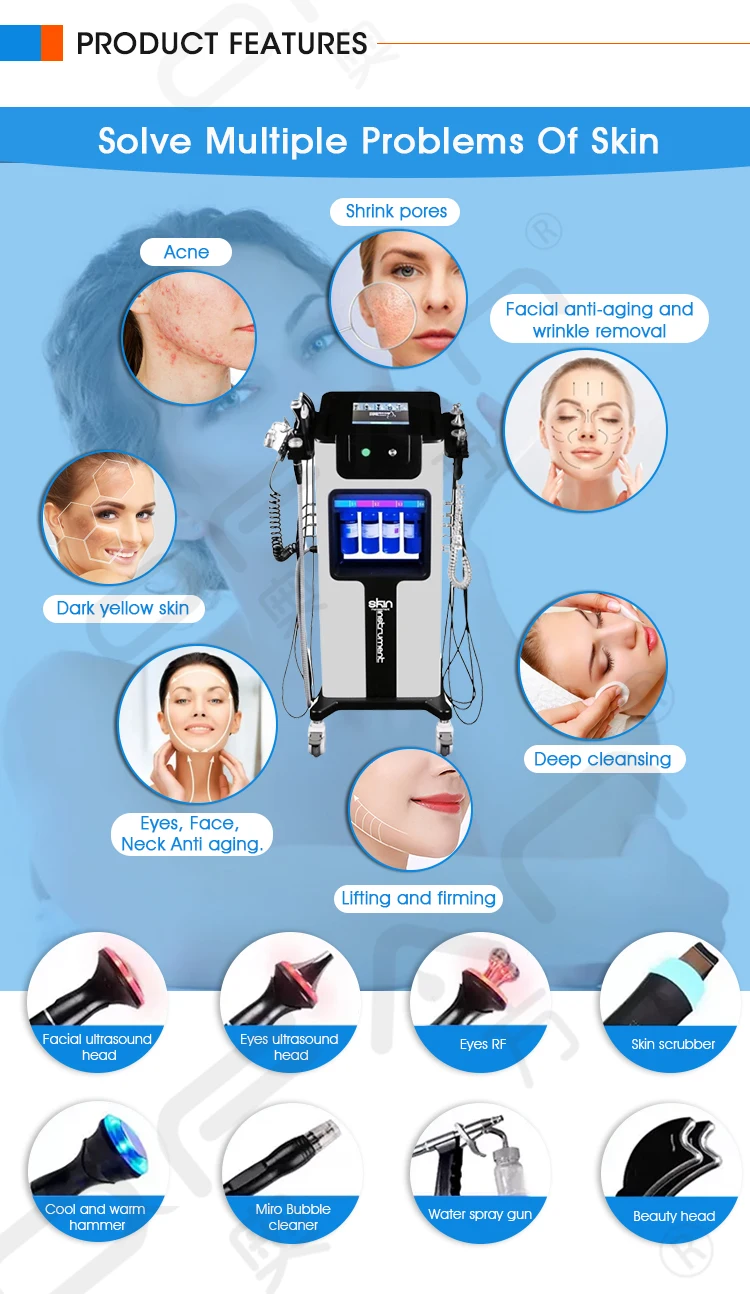8 In 1 Aqua Peeling Hydra Oxyge Facial Diamond Dermabrasion Hydra H2o2 ...