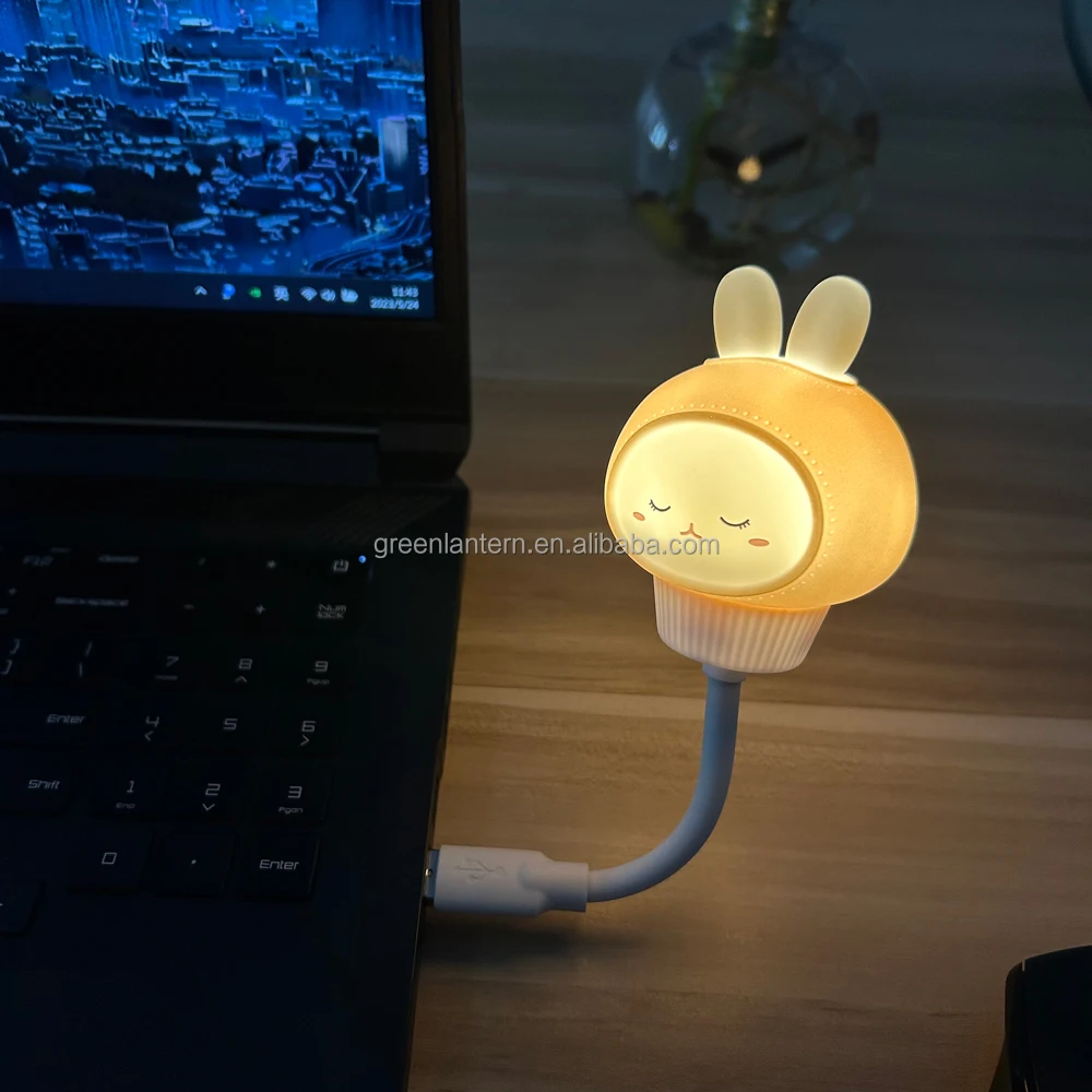USB Plug-in Cute Cartoon Bear Rabbit Cat Night Light