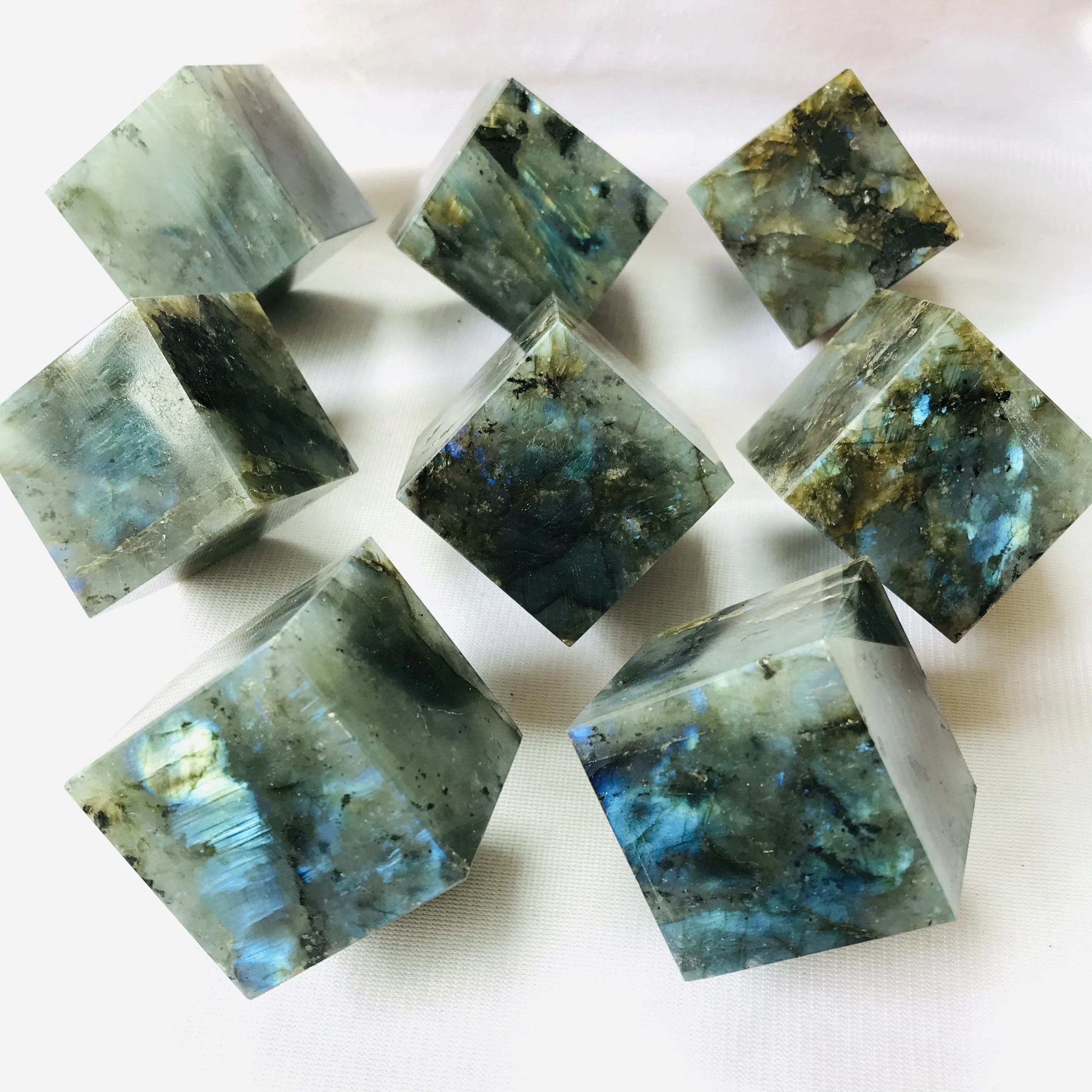 Wholesale Natural Folk Crafts Hand Made Flash Labradorite Crystal Cube ...