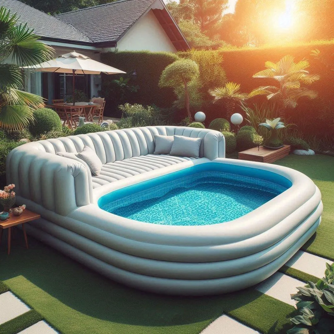 Luxury Large Inflatable Sofa Pool Yard Games Inflatable Pool Sofa ...