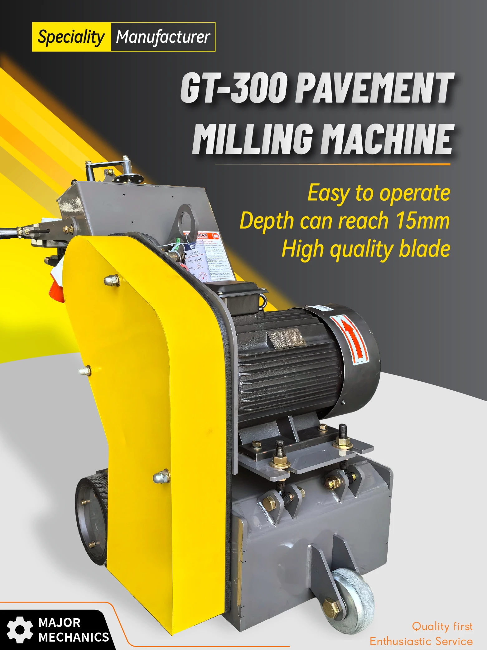 Hydraulic Self-propelled Cement Road Milling Machine Floor Chisel ...