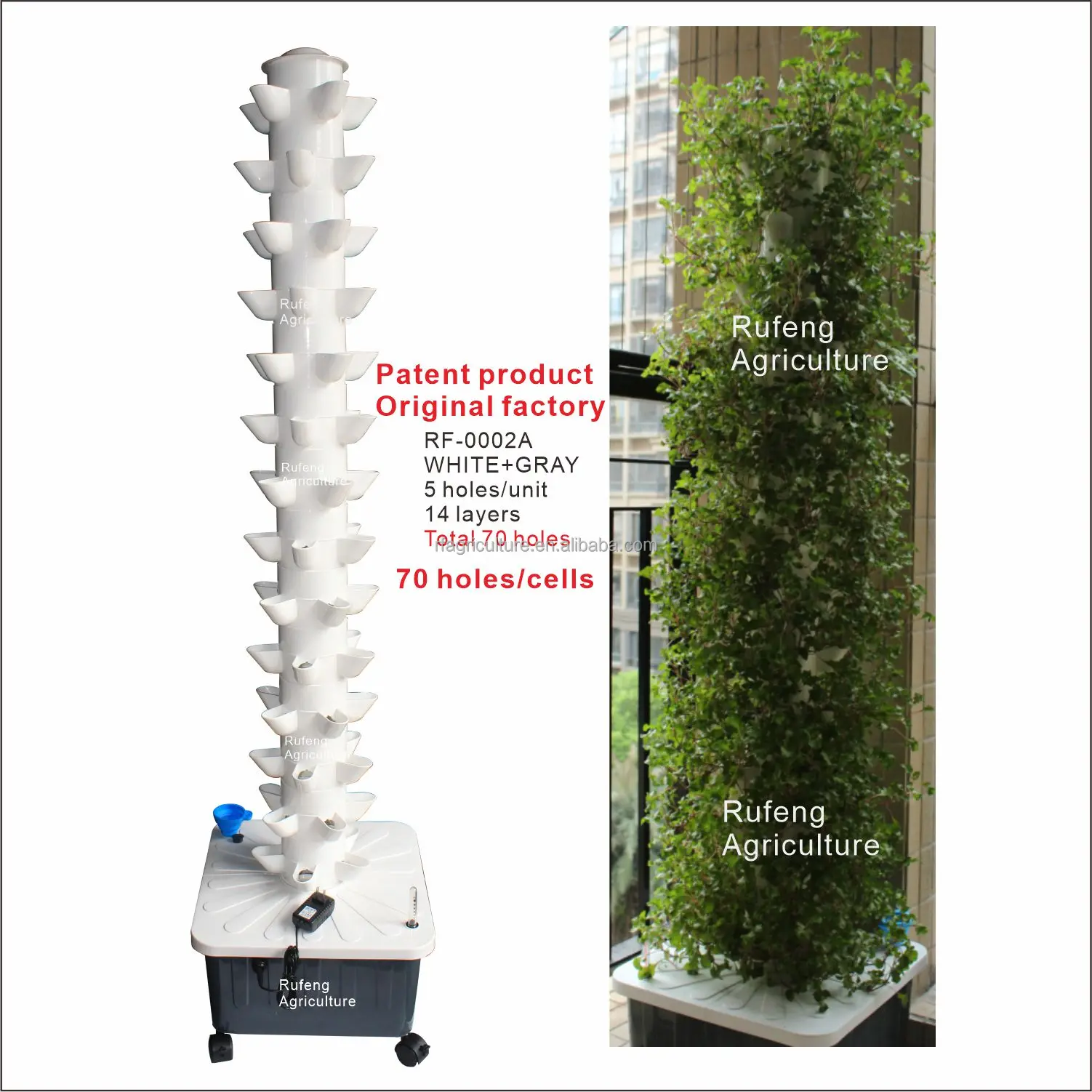 Hydroponics Tray Tower Aquaponics Grow System for Strawberries
