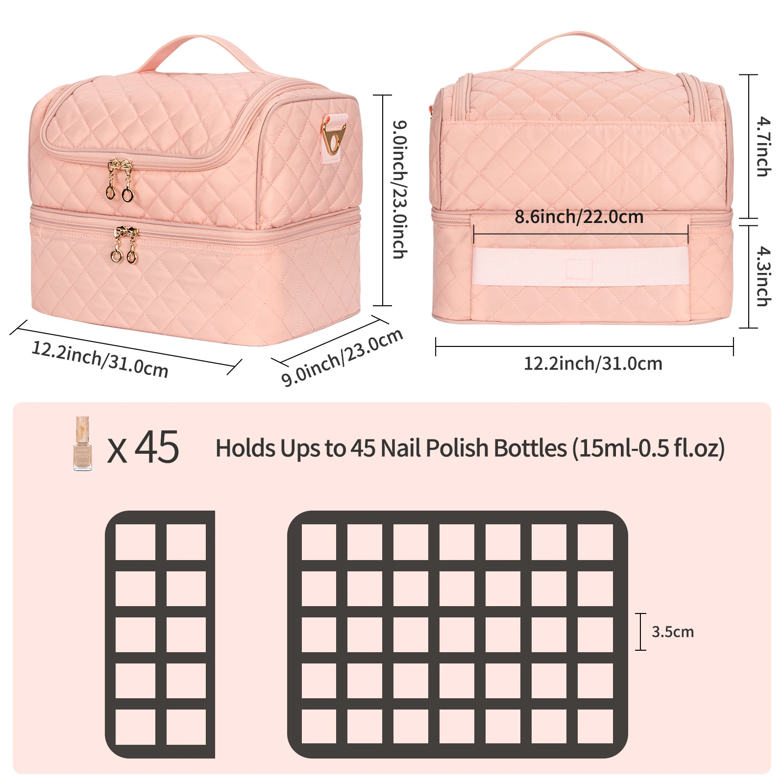 Relavel Single Handle Lingerie Nail Bag Pink Professional Nail Tool ...