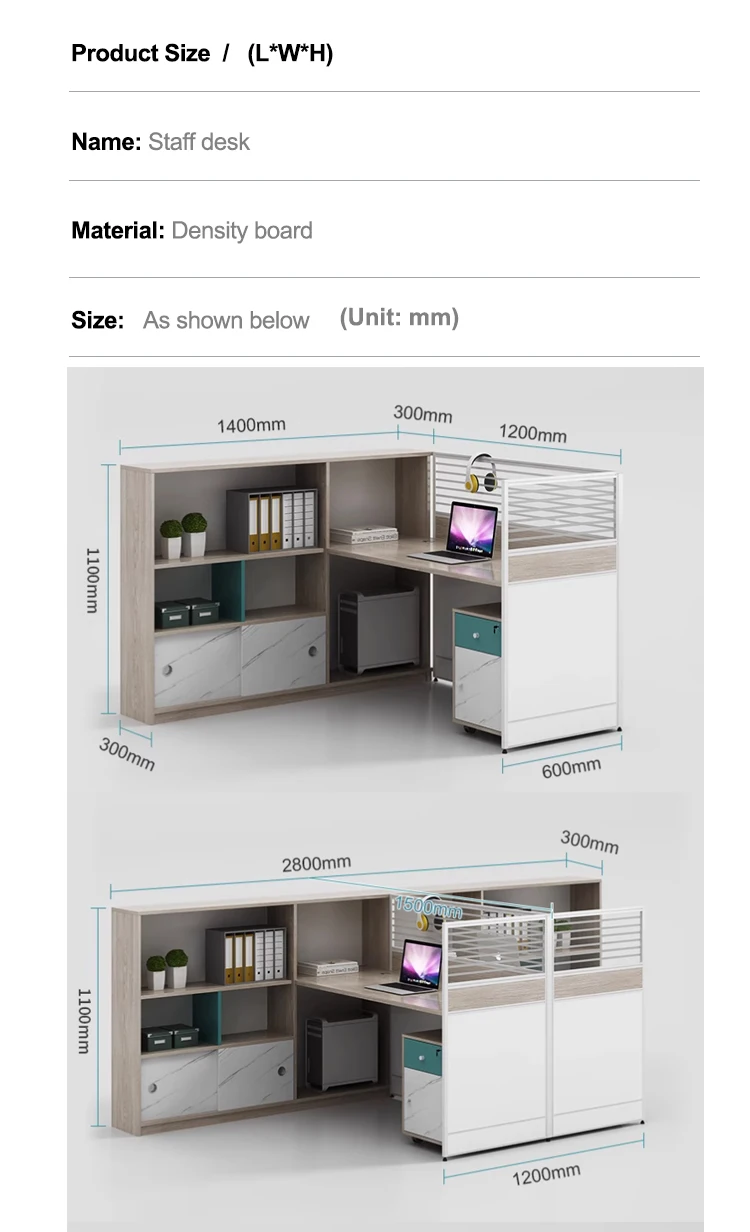 Modular Office Furniture Workstation Computer Desk 2 4 Seaters Staff Table With Drawers - Buy ...