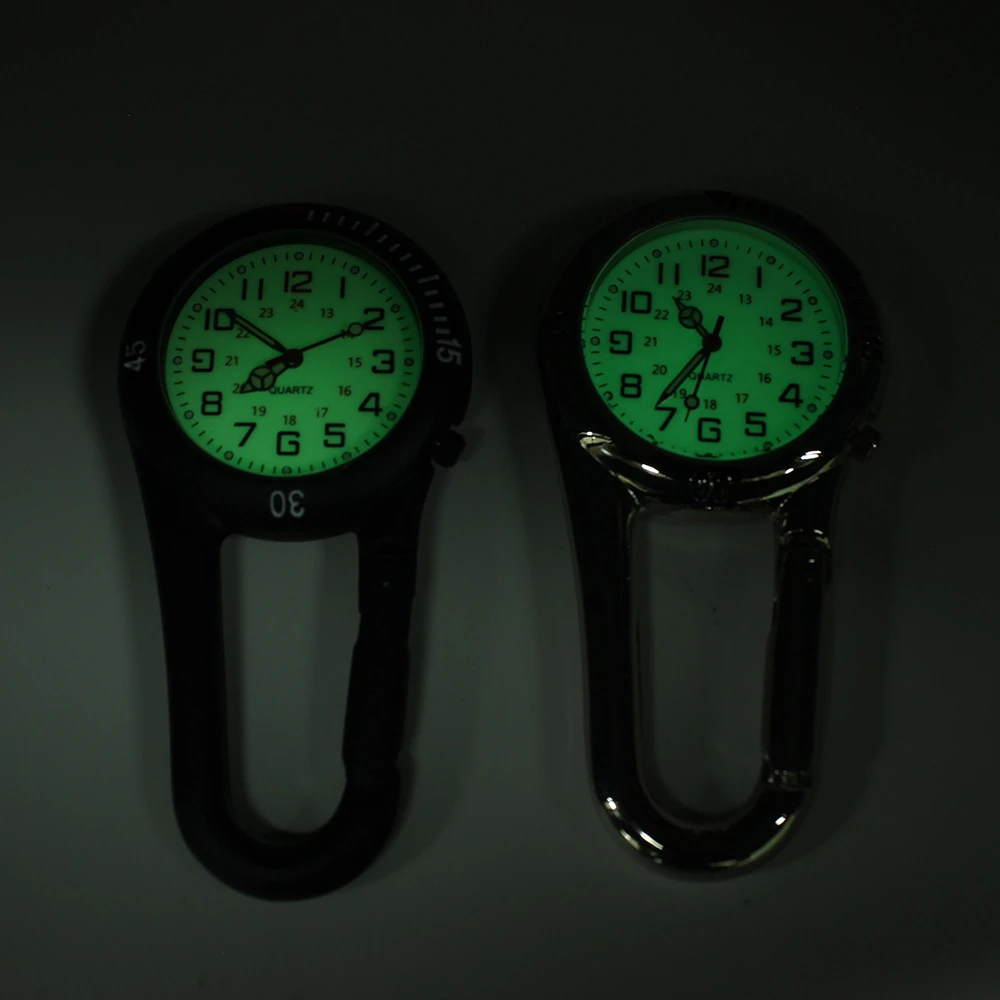 Clip-on Quartz Watch Backpack Fob Watch for Men and Women Luminous ...