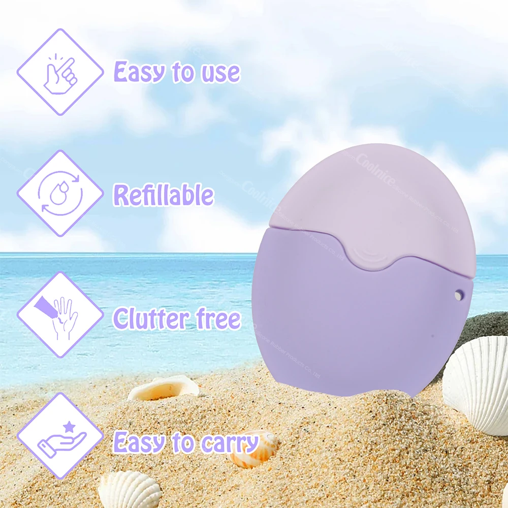 Silicone Sunscreen Applicator Oval Isolation Lotion Cream Refillable ...