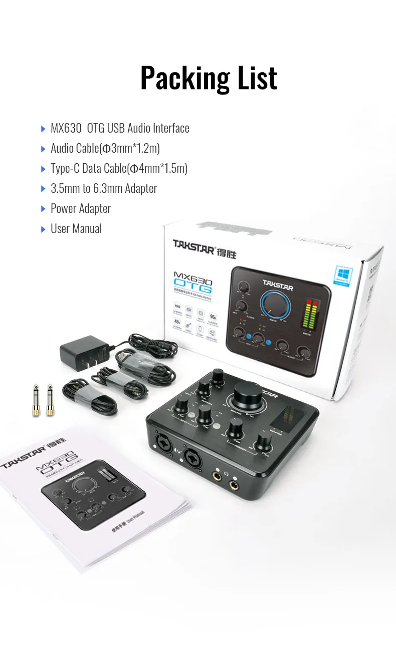 Mx630 Otg Professional Recording Studio Sound Card For Karaoke Gaming ...