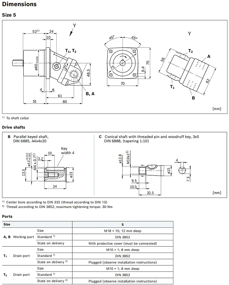A6vm250 Series Outboard Liner Swing Radial Axial Hydraulic Piston Cg ...