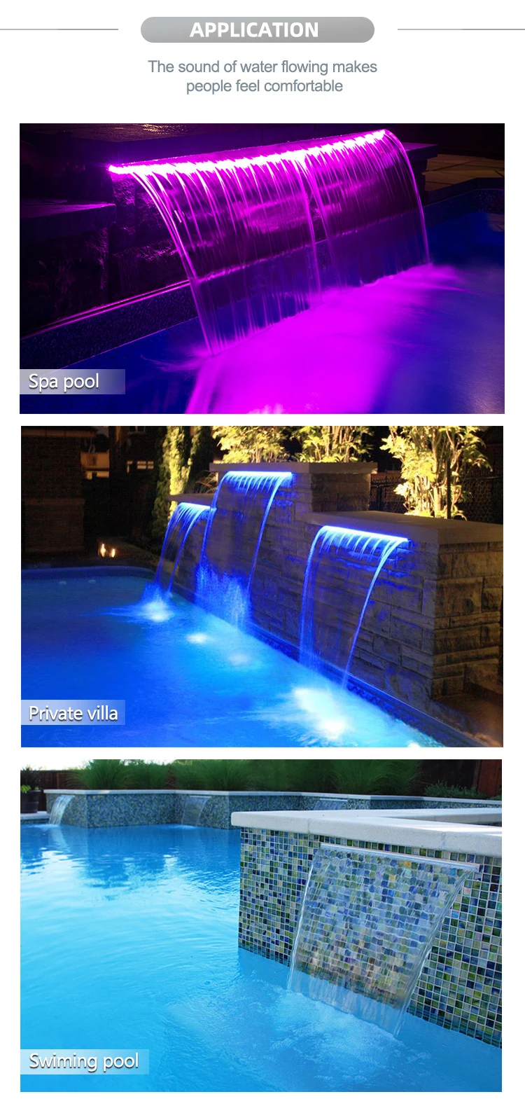 Acrylic Garden Wall Sheer Descent Indoor Water Outdoor Water Curtain ...