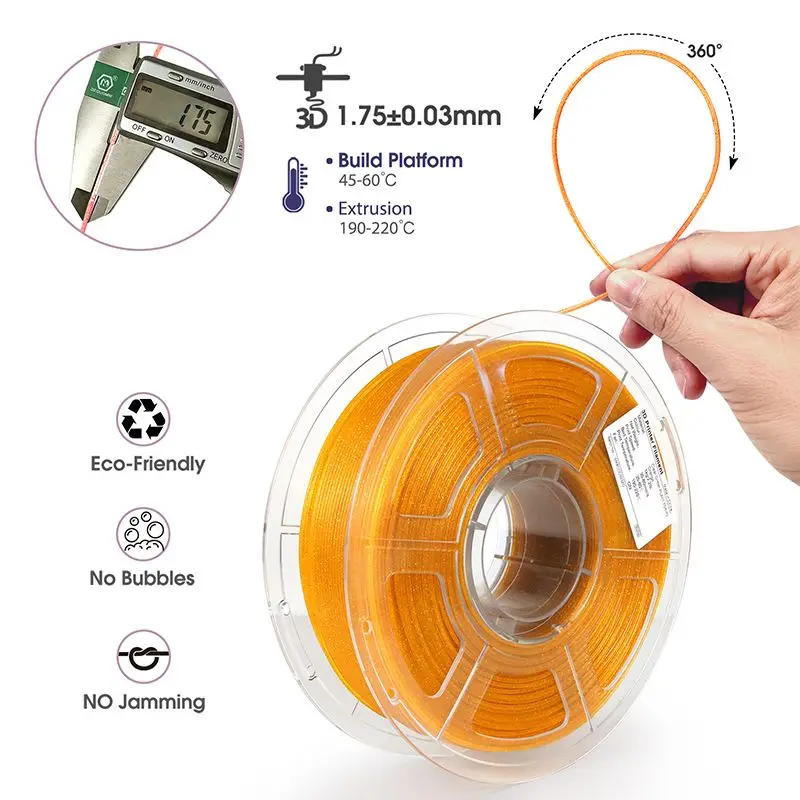 Isanmate 2024 New Design Clear Pla Filament 1kg 1.75mm Glitter Pla ...