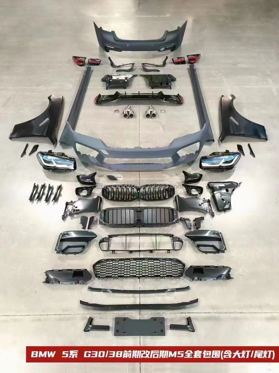 Body Kit Include Front Rear Bumper Assembly Rear Lip Exhaust Pipe For ...