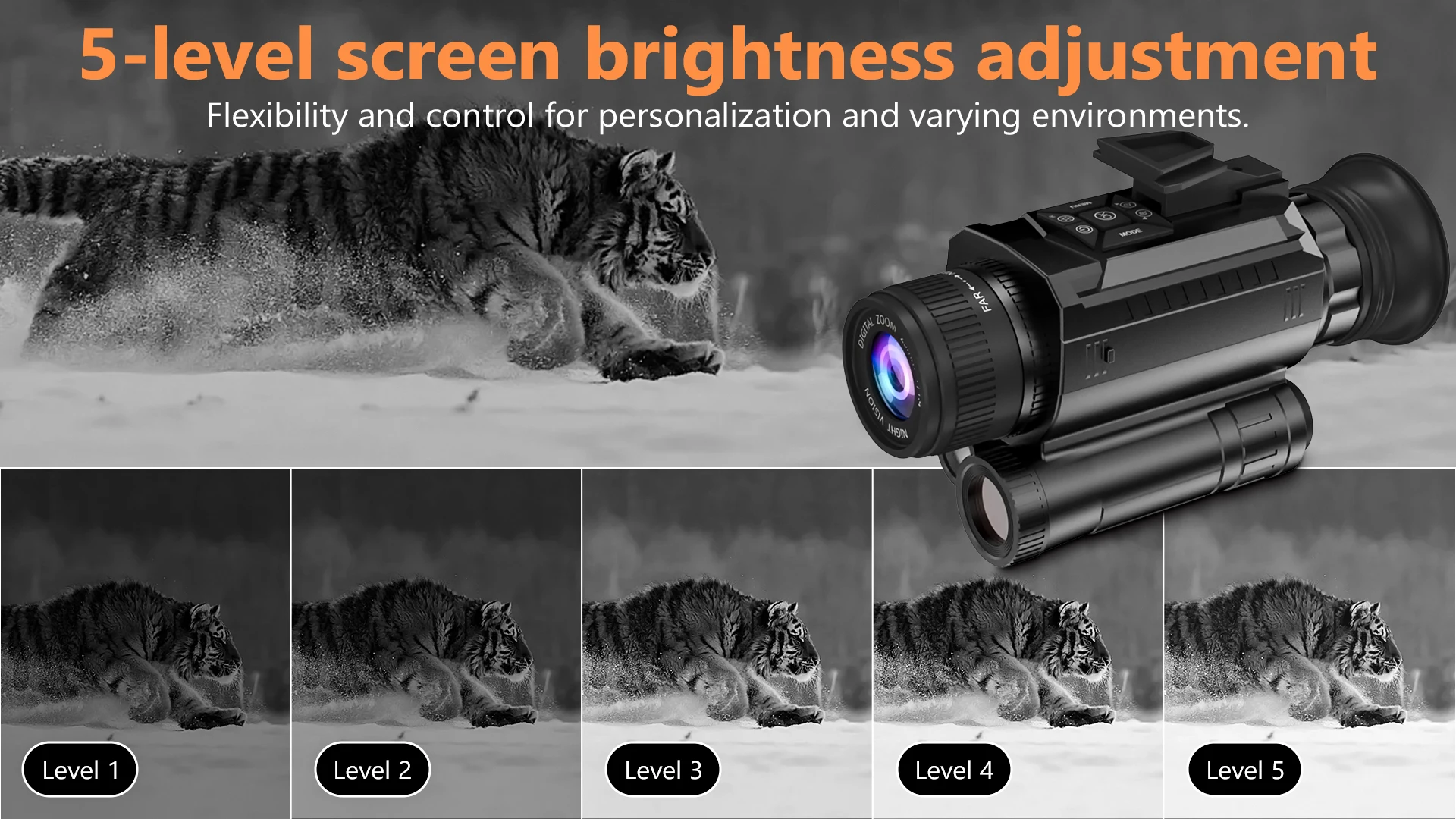 4K Circular Screen Infrared Digital Night Vision Monocular Telescope ...