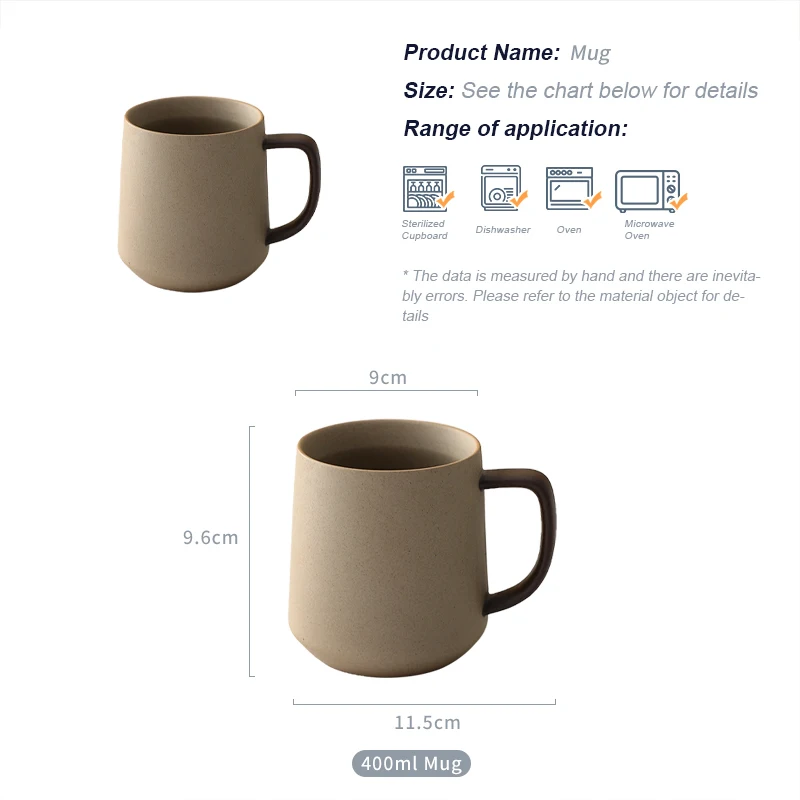Rustic Handmade Clay Cup Accept Custom Vintage Brown Ceramic Coarse ...