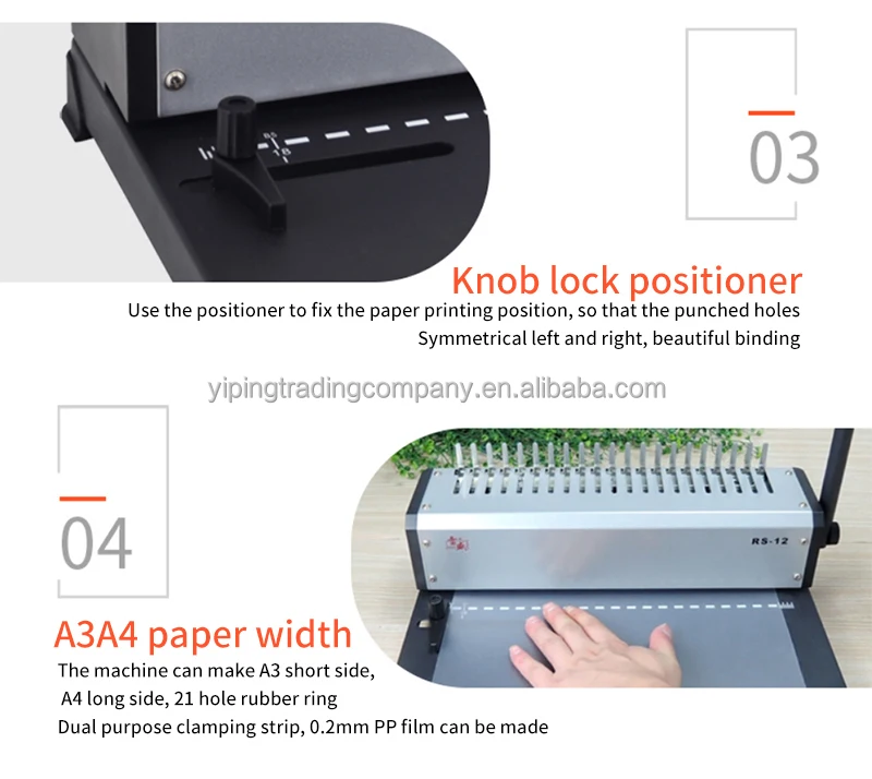 Binder A4 Manual Punching And Binding Plastic Comb Binding Machine ...