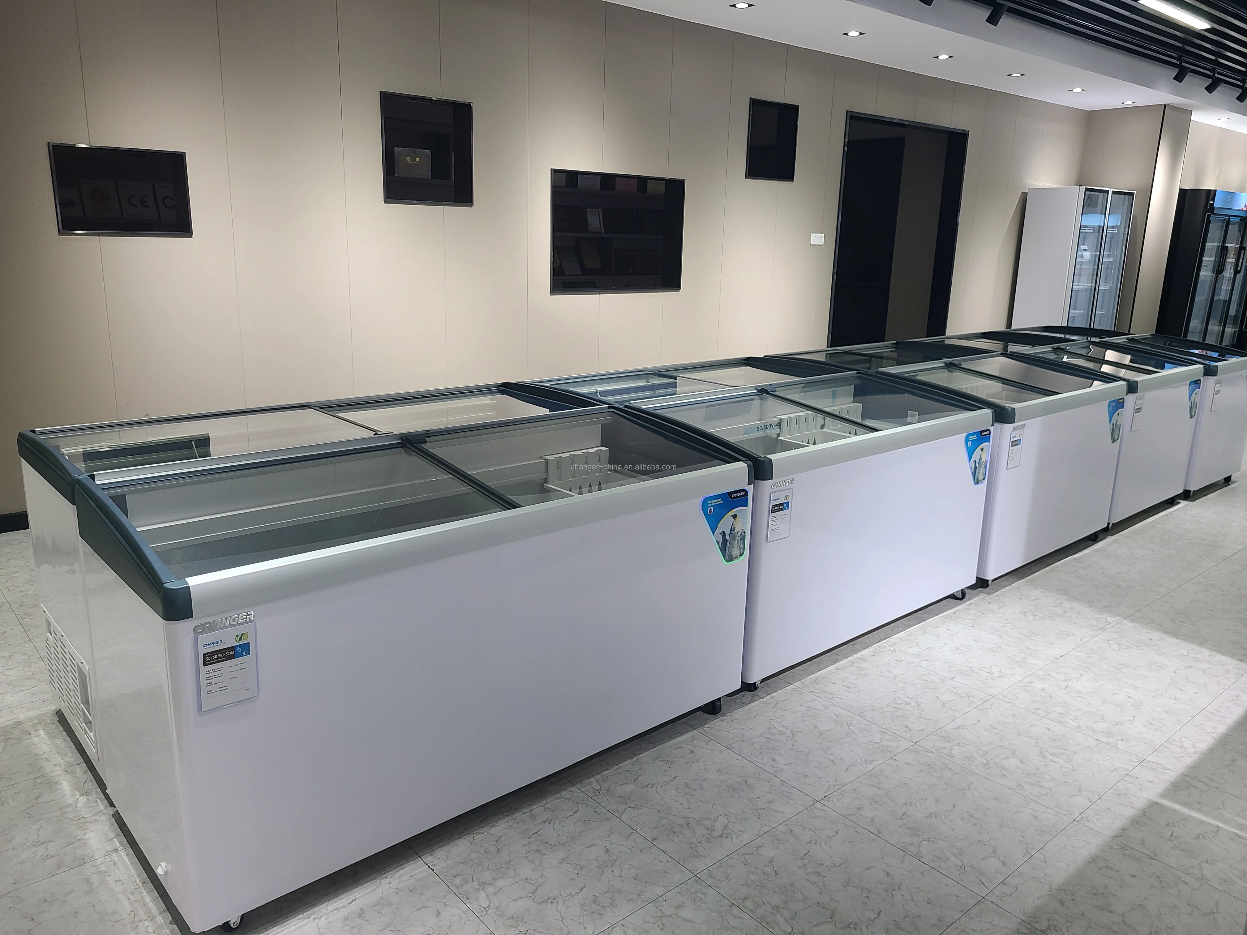 Supermarket Island Freezer Meat Display Chiller Commercial ...