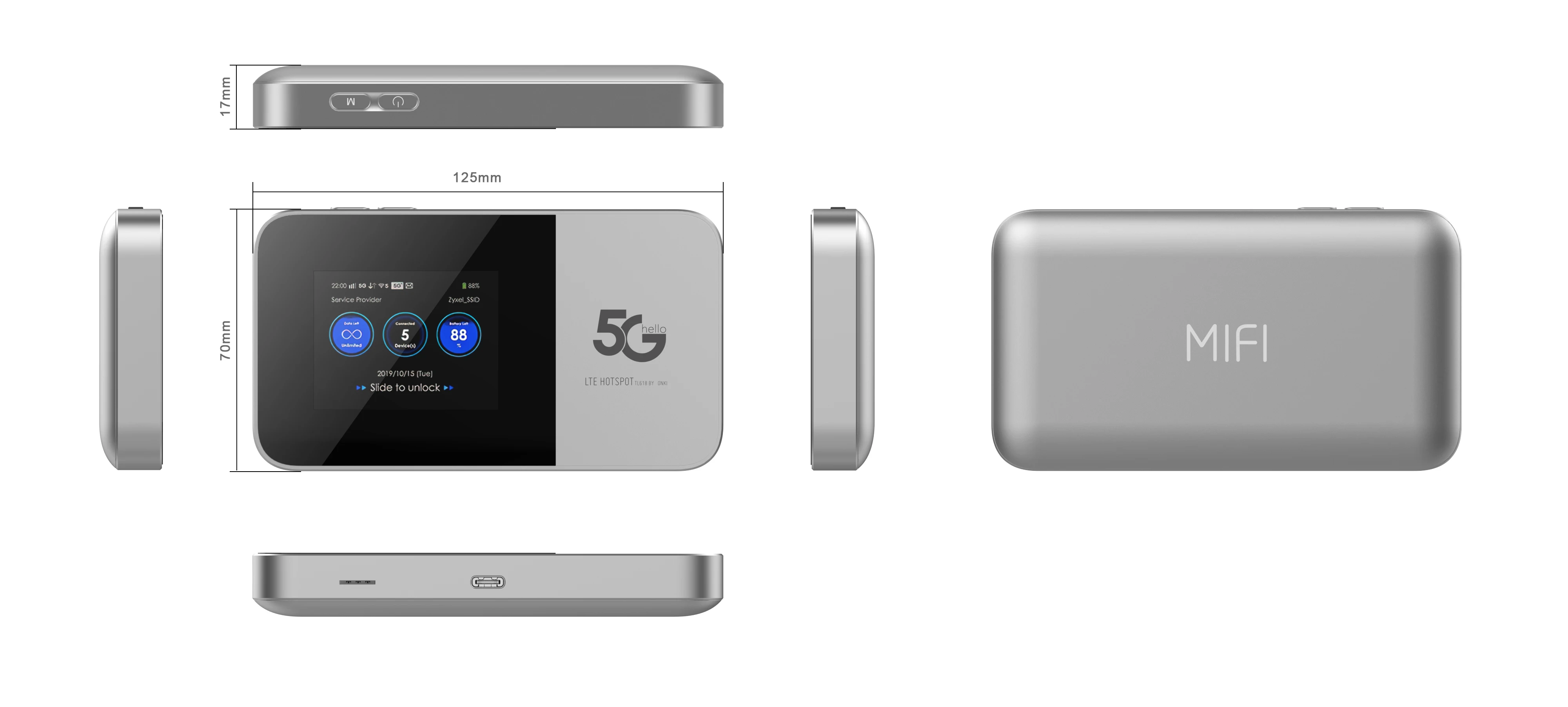 5g Mobile Wifi Hotspot 4g Lte Cat18 Pocket Router Wi-fi 6 Mtk 6nm Mt6877 Chipset 4*4 Mimo 5g Sa ...