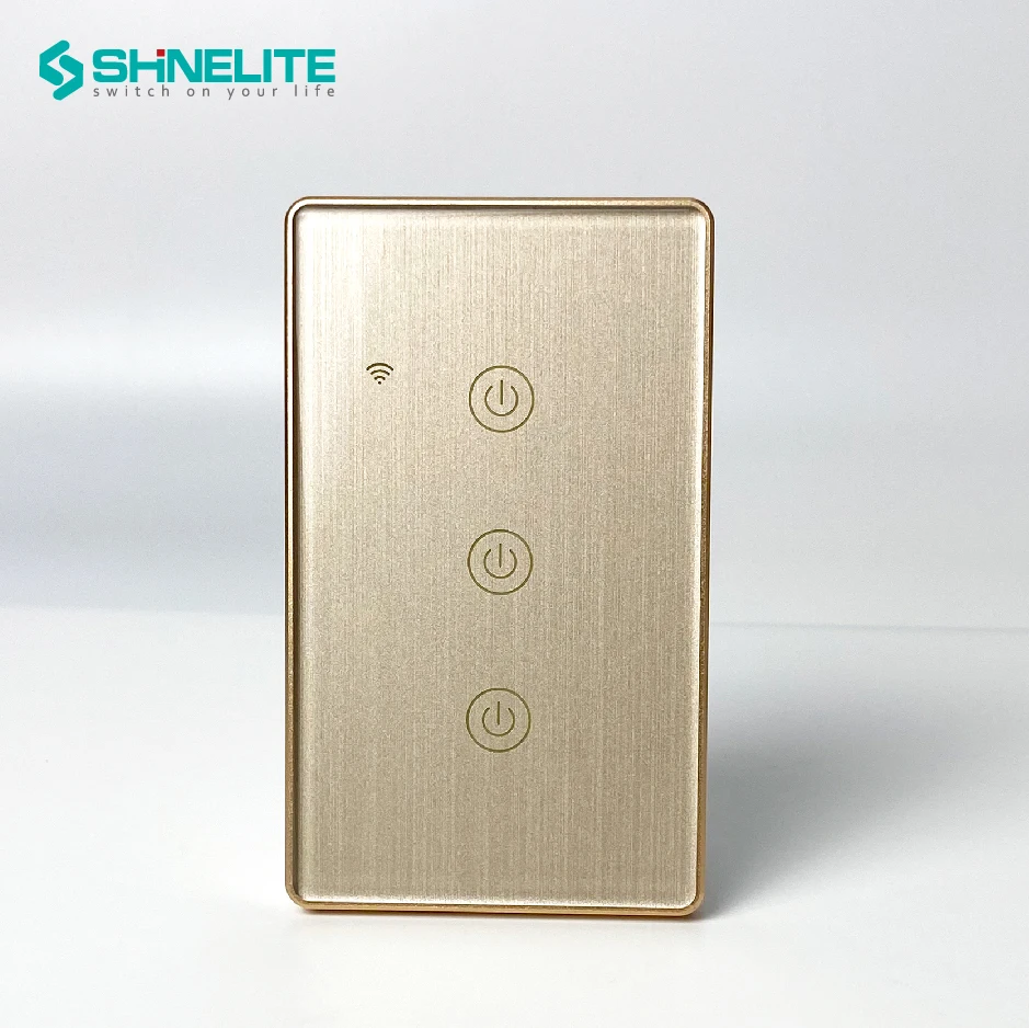 2024 New Design Gold Frame Us Standard Alexa Wifi Switch Wall Light ...