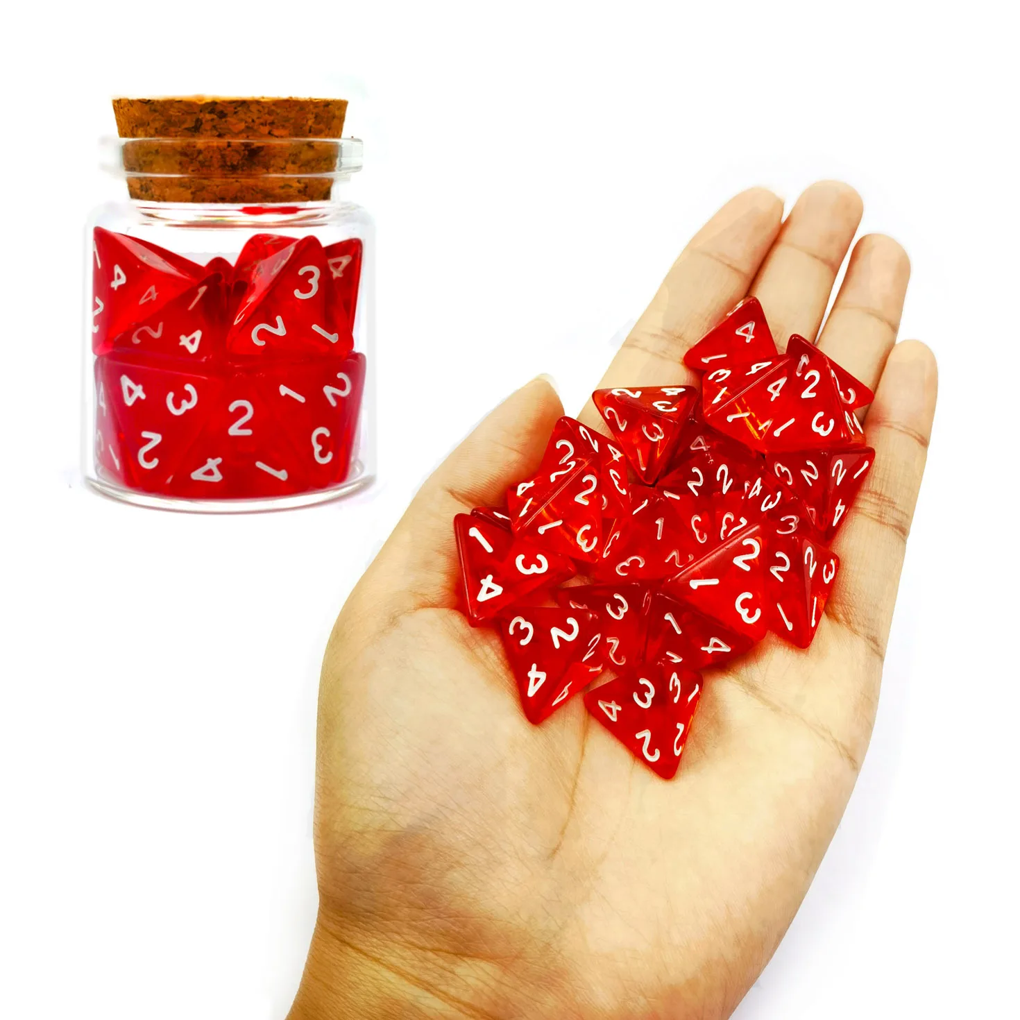 Bescon Transparent Red D4 Dice - Healing Potion Bottle