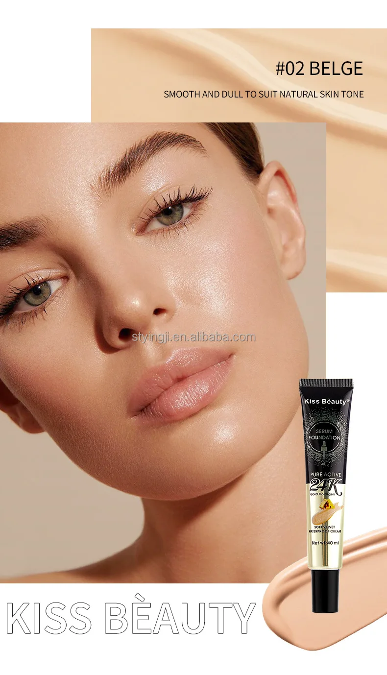 Kiss Beauty 24K Gold Collagen Serum Foundation - Oil Control BB Cream ...