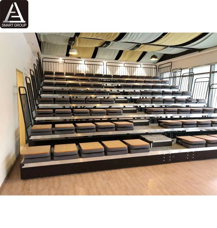 Indoor gym bleachers seating system spectator metal structure stadium ...