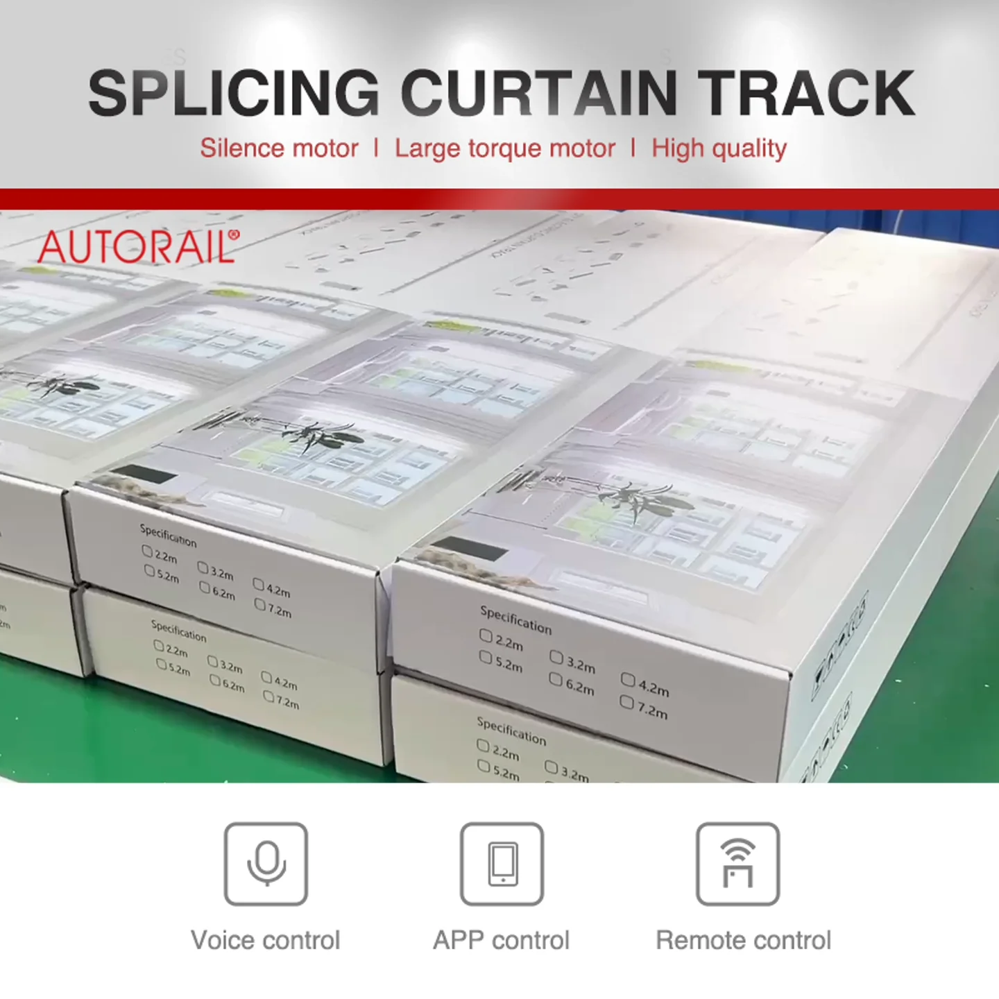 Home Office Decoration Curtain Rail Track Diy Assemble Splicing Motor ...